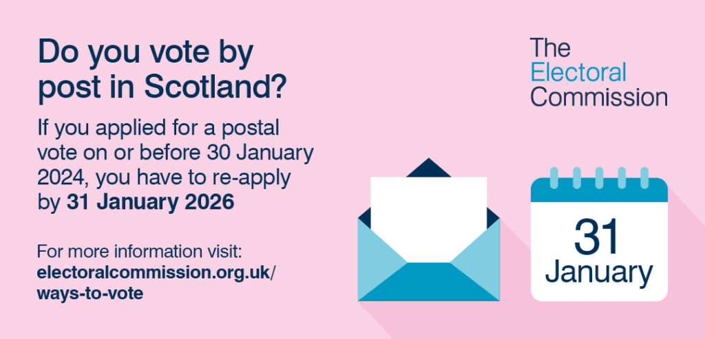 UK Postal Vote Reapplication Process – Dunbartonshire and Argyll & Bute
